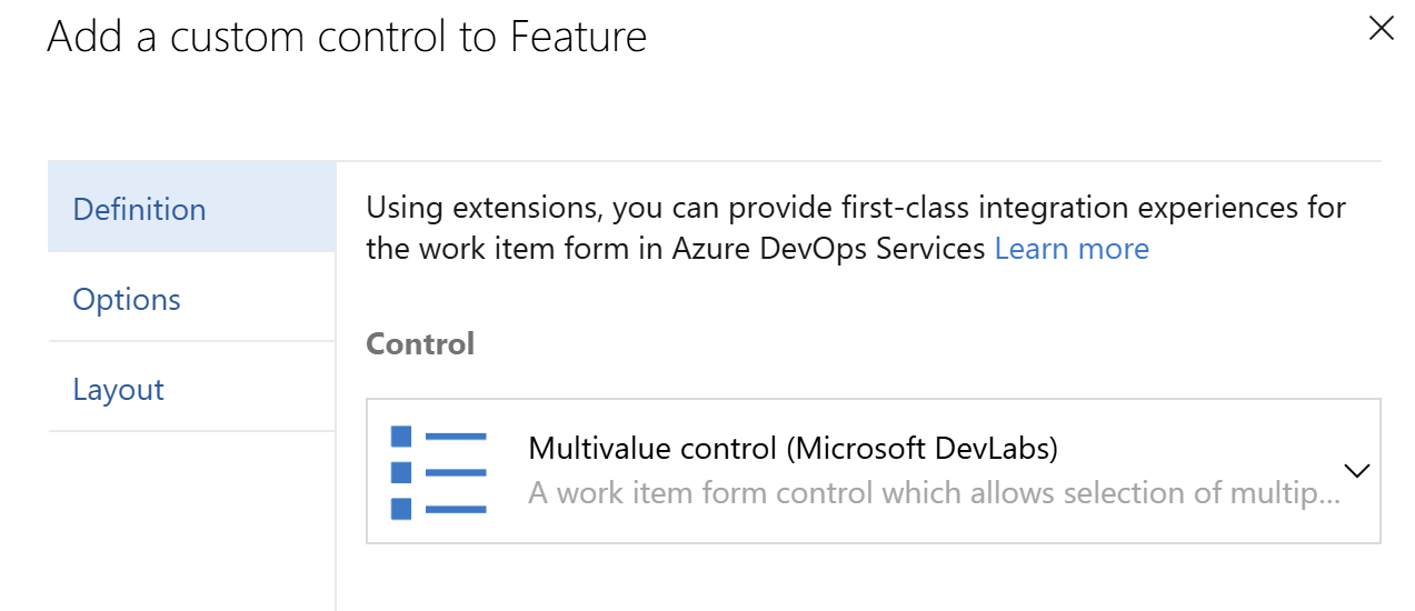 Multivalue control - Visual Studio Marketplace